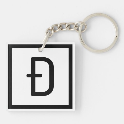 Dogecoin Wallet QR Code Square Keychain 2 sided | Zazzle
