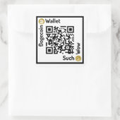 Dogecoin Wallet QR Code Square Sticker | Zazzle