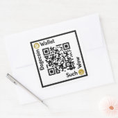 Dogecoin Wallet QR Code Square Sticker | Zazzle