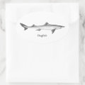 Dogfish (line art) oval sticker | Zazzle