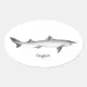 Dogfish (line art) oval sticker | Zazzle
