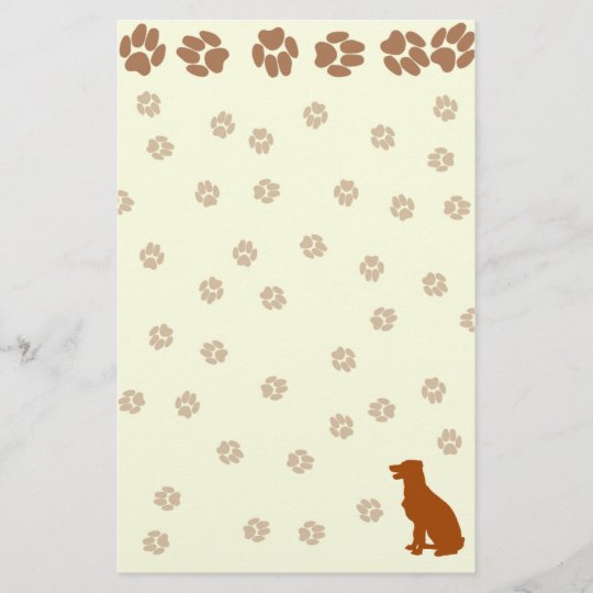 Doggie Paw Print Stationary For all Dog Lovers Stationery | Zazzle.com