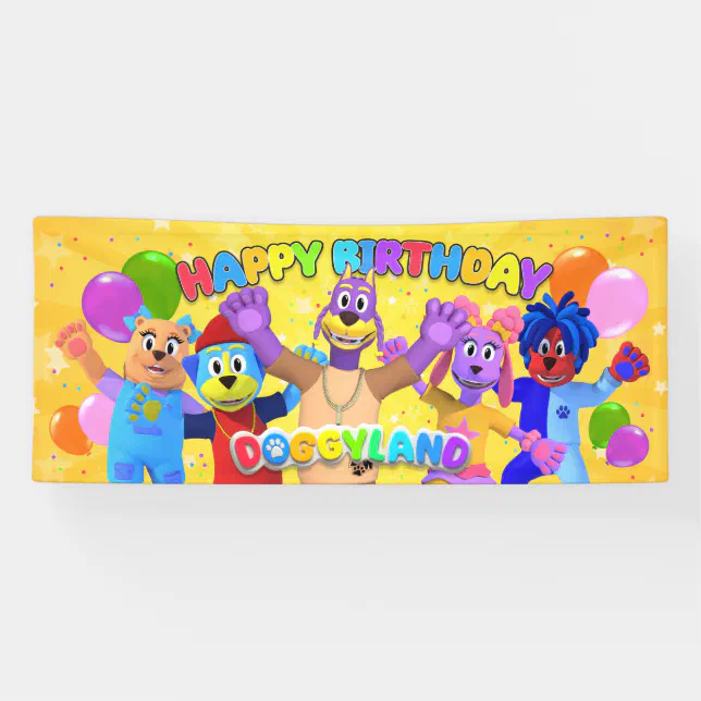 Doggyland Birthday Banner (Large) | Zazzle