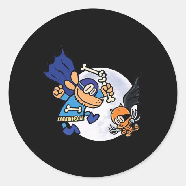 Dogman And Cat Essential For Kid Classic Round Sticker | Zazzle