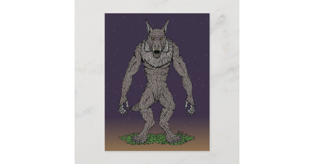 Dogman Cryptid or Werewolf Postcard | Zazzle
