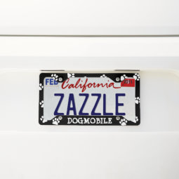 Dogmobile Custom Dog Lover's | Paw Prints License Plate Frame | Zazzle
