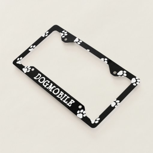 Dogmobile Custom Dog Lover's | Paw Prints License Plate Frame | Zazzle
