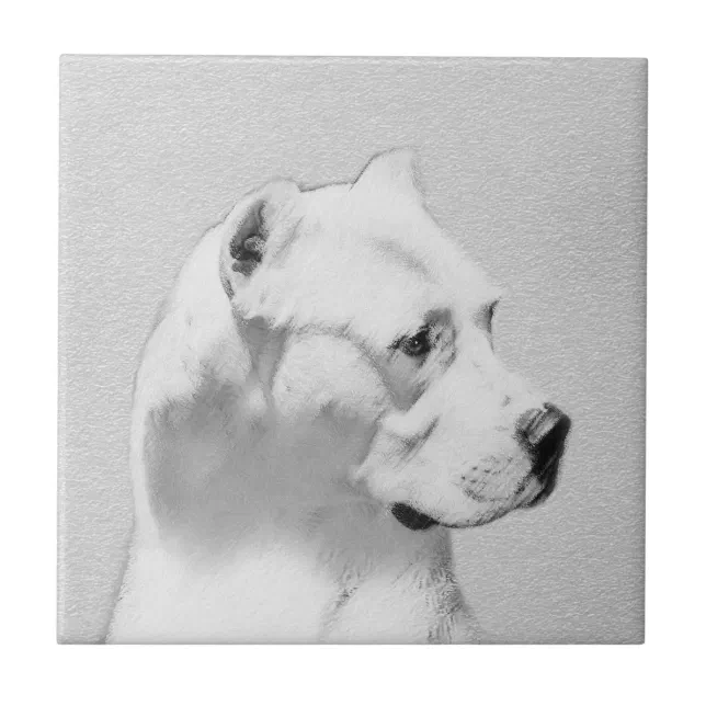 Dogo Argentino Painting - Original Dog Art Ceramic Tile | Zazzle