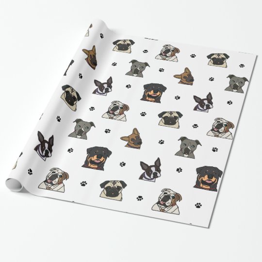 Dogs and Paws Wrapping Paper | Zazzle.com
