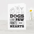 Dogs Leave Paw Prints on Your Heart Cute Puppy Ske Card | Zazzle