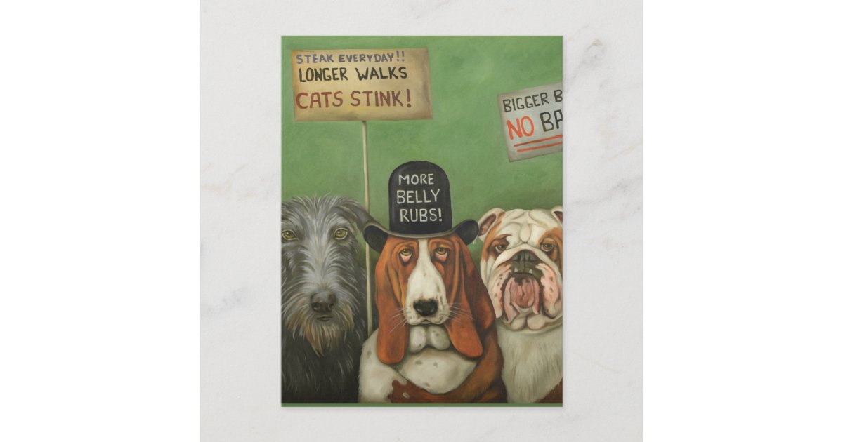 Dogs On Strike Postcard | Zazzle
