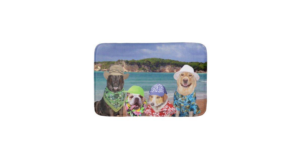 Dogs on the Beach Bath Mat | Zazzle