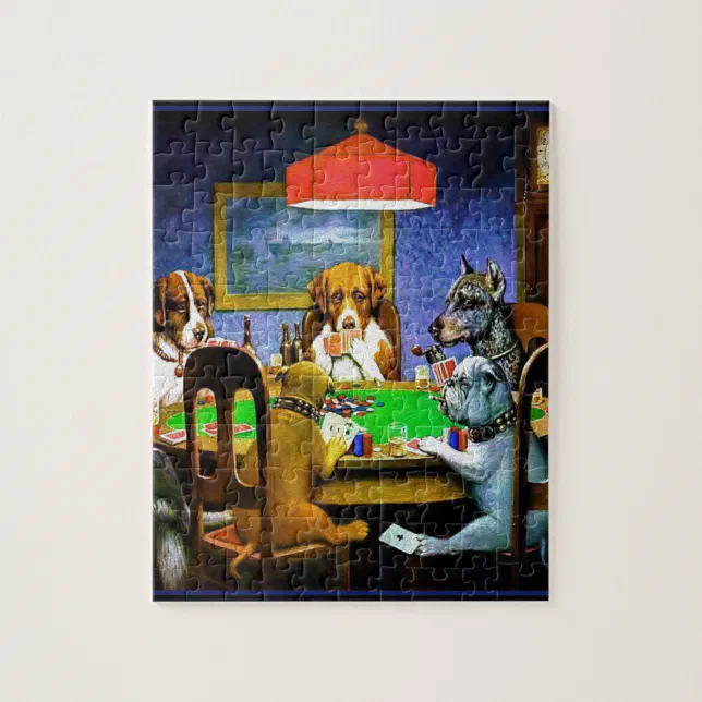 Dogs Playing a Game of Poker Jigsaw Puzzle | Zazzle