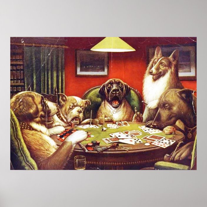 Dogs Playing Cards poster | Zazzle.com
