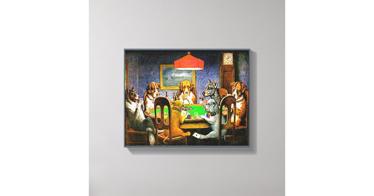 Dogs Playing Poker Canvas Print | Zazzle