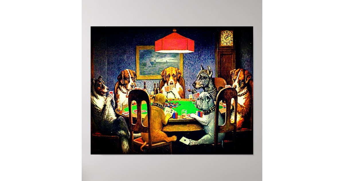 Dogs Playing Poker Poster | Zazzle