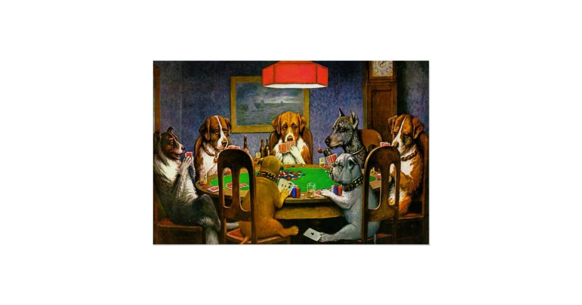 Dogs Playing Poker Poster | Zazzle