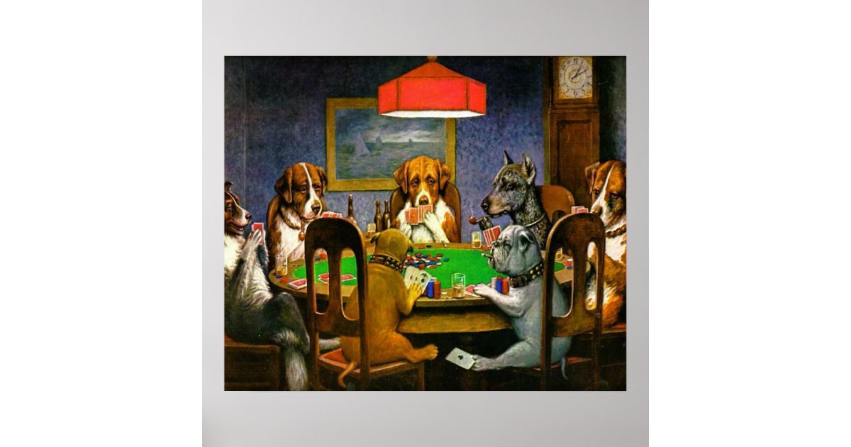 Dogs Playing Poker Poster | Zazzle