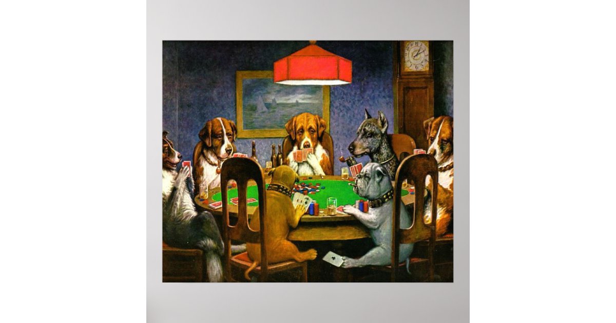 Dogs Playing Poker Poster | Zazzle