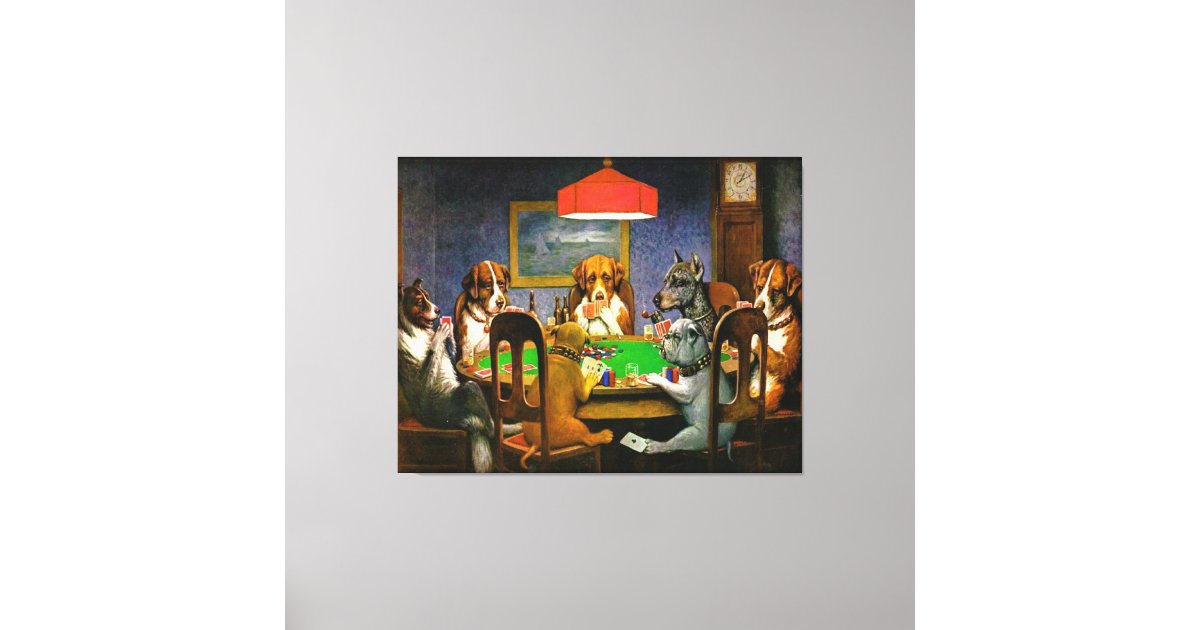 Dogs Playing Poker Wall Art | Zazzle