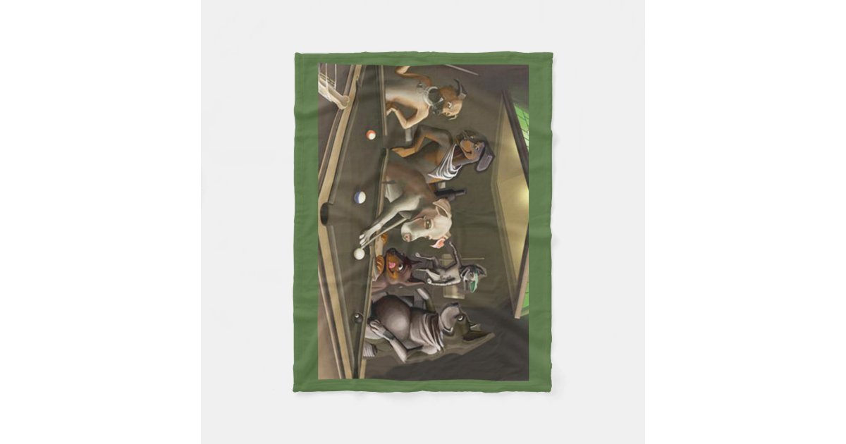 Dogs Playing Pool - Dogz Fleece Blanket | Zazzle