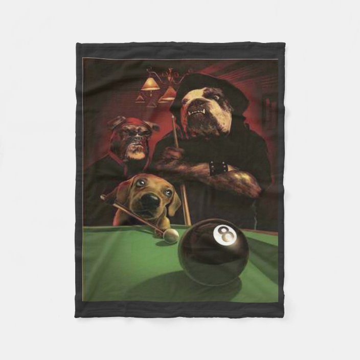 Dogs Playing Pool - The Eight Ball Fleece Blanket | Zazzle.com