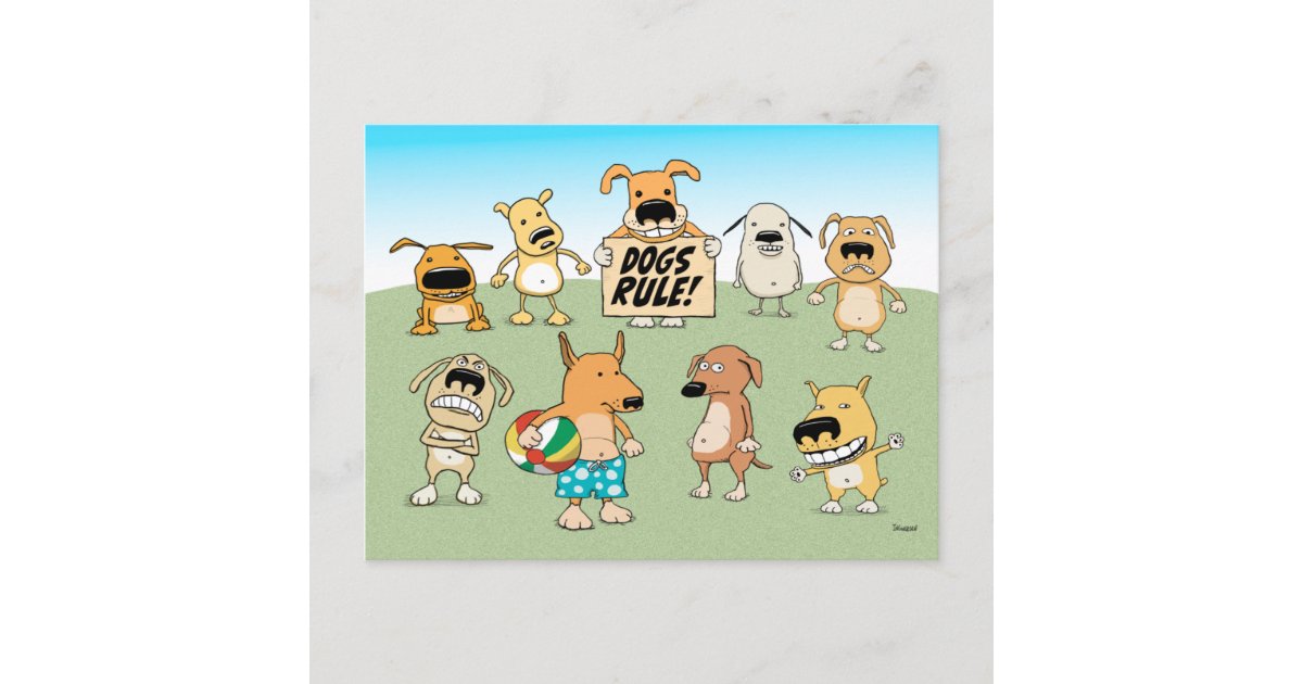 Dogs Rule postcard | Zazzle