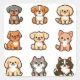 Dogs square sticker | Zazzle