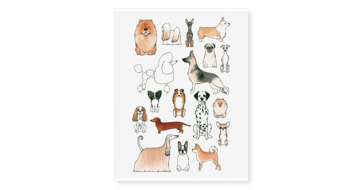 Dogs Temporary Tattoos | Zazzle
