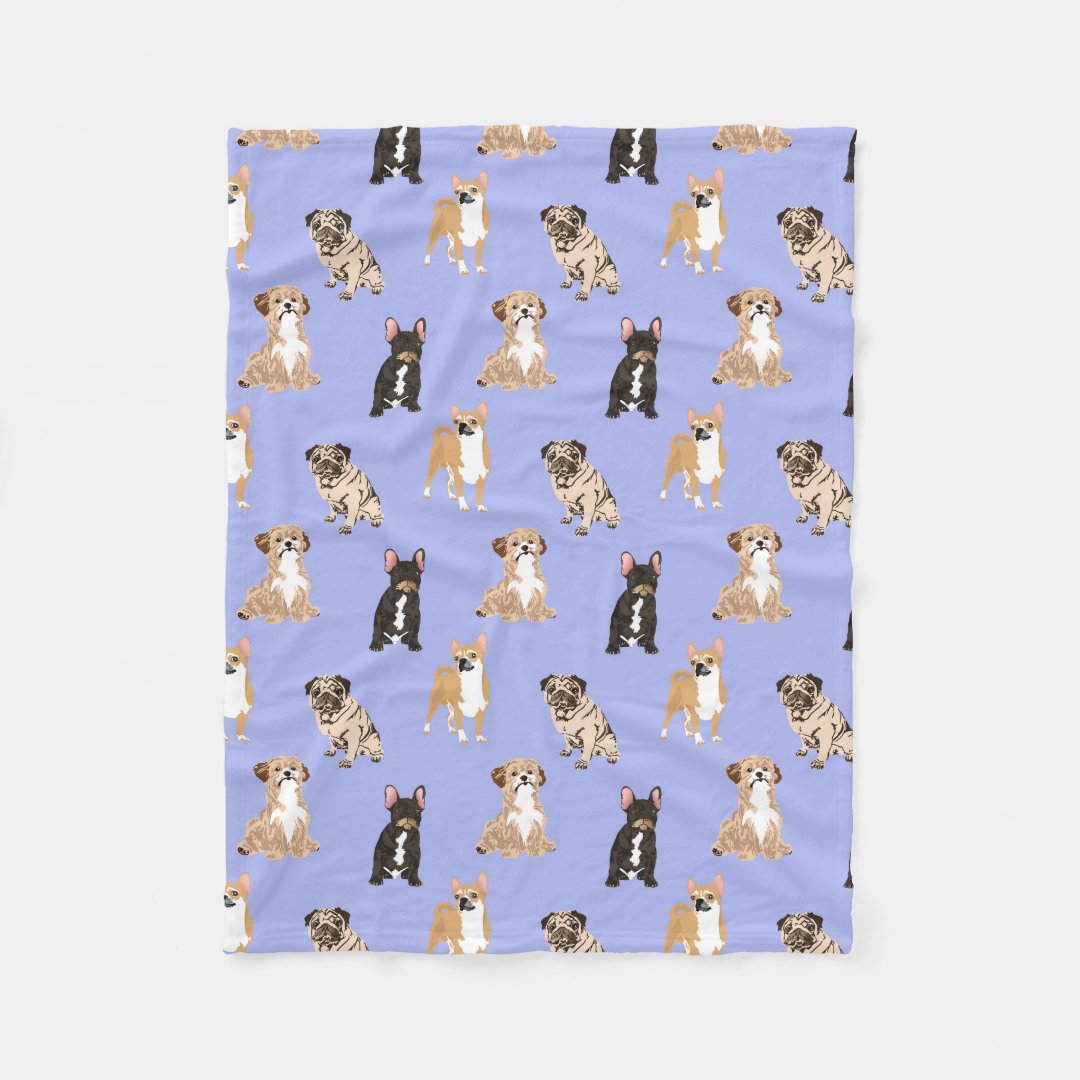 Dogs Vector Seamless Pattern Fleece Blanket | Zazzle