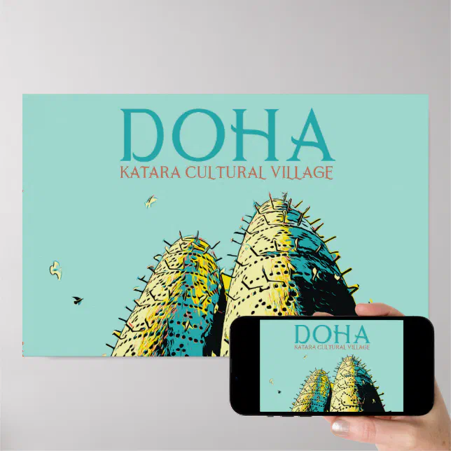 Doha Katara Cultural Village illustration Qatar Poster | Zazzle