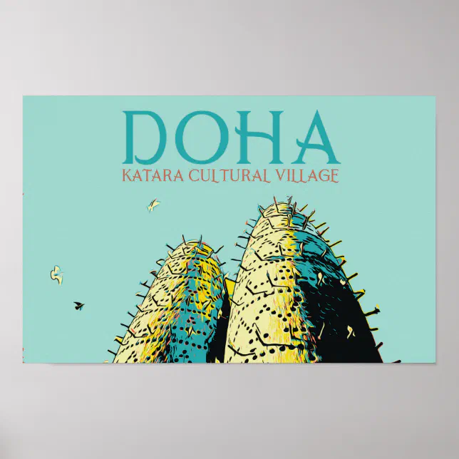 Doha Katara Cultural Village illustration Qatar Poster | Zazzle
