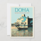 Doha Museum of Islamic Art illustration Qatar Post Postcard | Zazzle