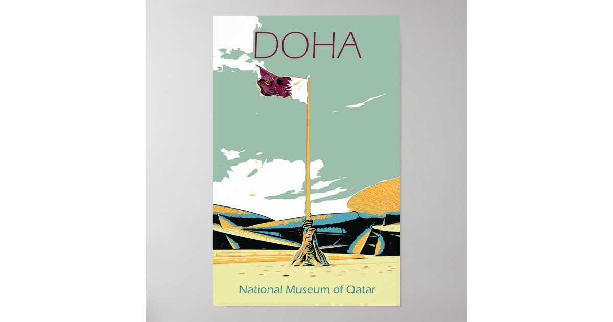 Doha National Museum illustration Qatar Poster | Zazzle