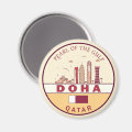 Doha Qatar City Skyline Emblem Magnet | Zazzle
