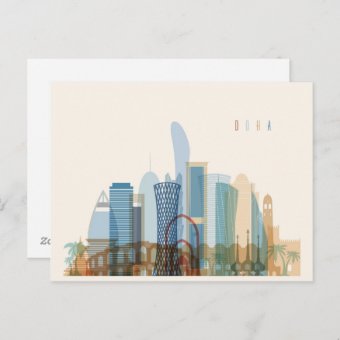 Doha, Qatar | City Skyline Postcard | Zazzle