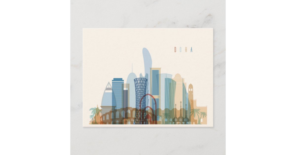 Doha, Qatar | City Skyline Postcard | Zazzle