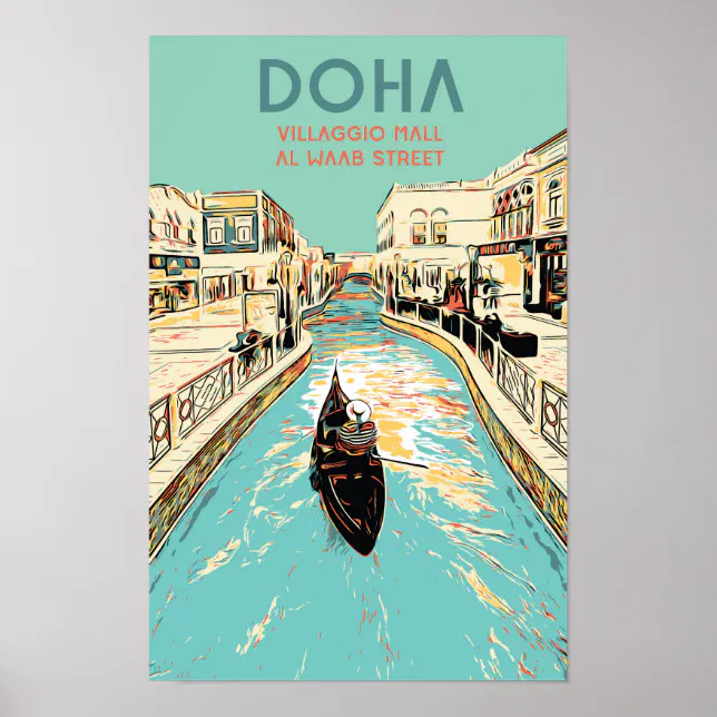 Doha Village Mall illustration Qatar Poster | Zazzle