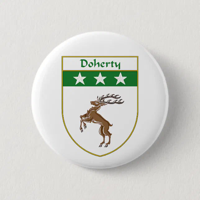 Doherty Coat of Arms/Family Crest Pinback Button | Zazzle