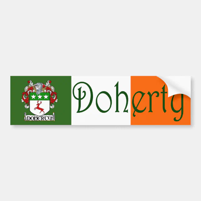 Doherty Coat of Arms Flag Bumper Sticker | Zazzle