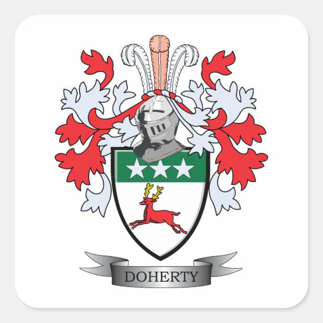 Doherty Coat of Arms Square Sticker | Zazzle