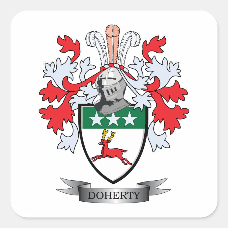 Doherty Coat of Arms Square Sticker | Zazzle