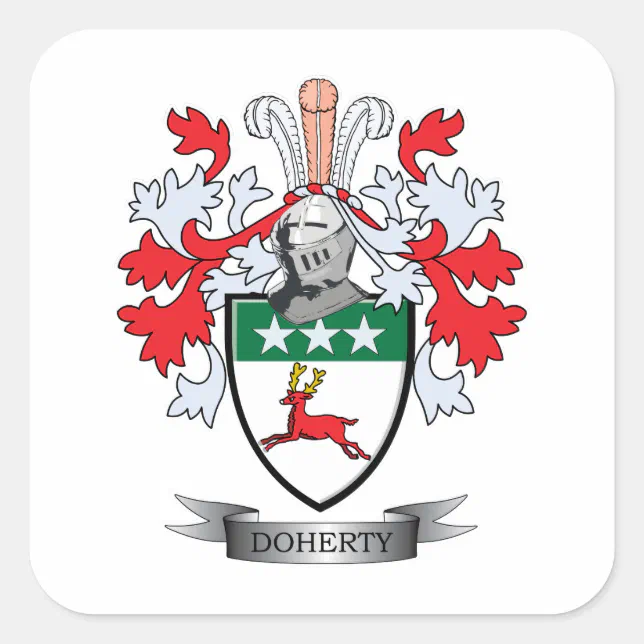 Doherty Coat of Arms Square Sticker | Zazzle