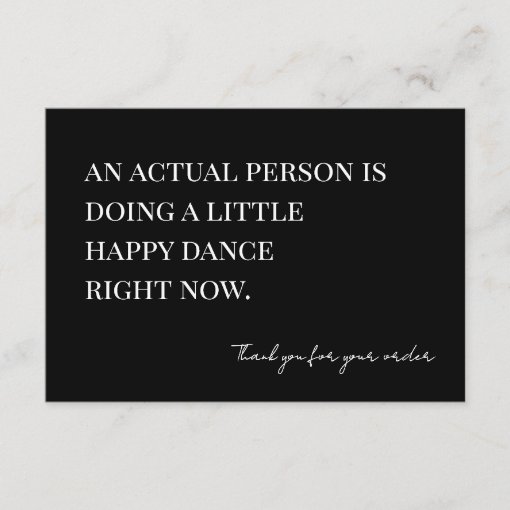 Doing A Little Happy Dance Small Business Thank You Card | Zazzle