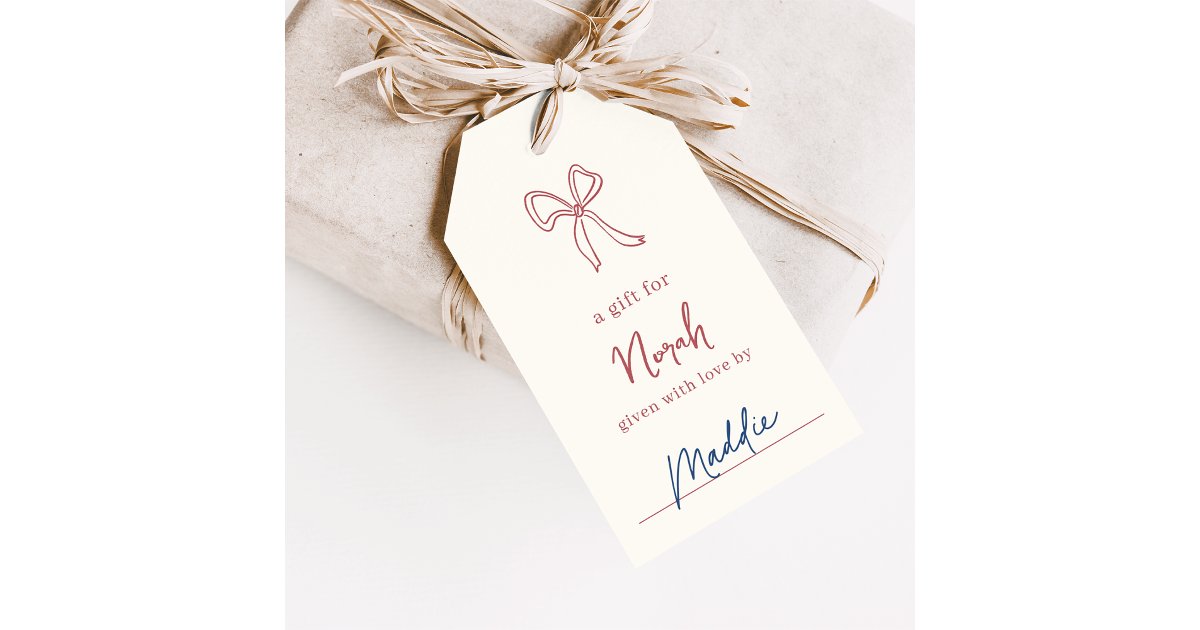 Dolce Vita Handwritten Display Shower Gift Tags | Zazzle