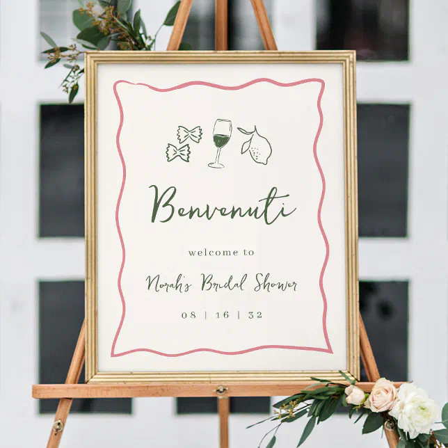Dolce Vita Italian Bridal Shower Welcome Sign | Zazzle
