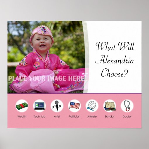 Doljabi Doljanchi Dol Korean 1st First birthday Poster | Zazzle