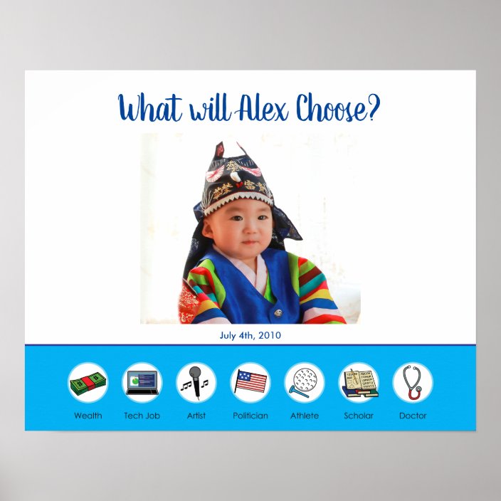 Doljabi Doljanchi Dol Korean first birthday sign | Zazzle.com