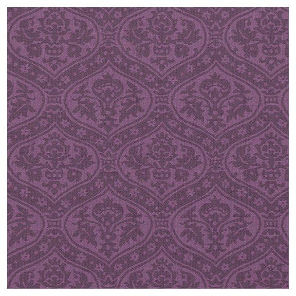 Purple Floral Damask Fabric | Zazzle
