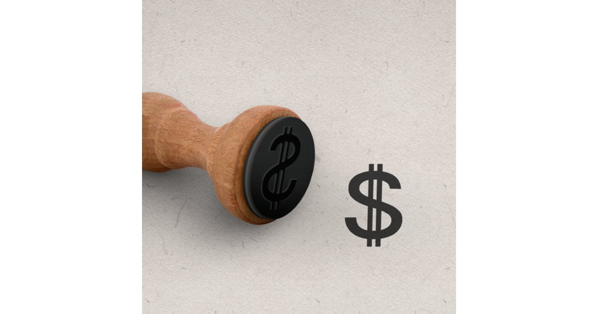 Dollar Currency Sign Punch Cards loyalty card Rubber Stamp | Zazzle